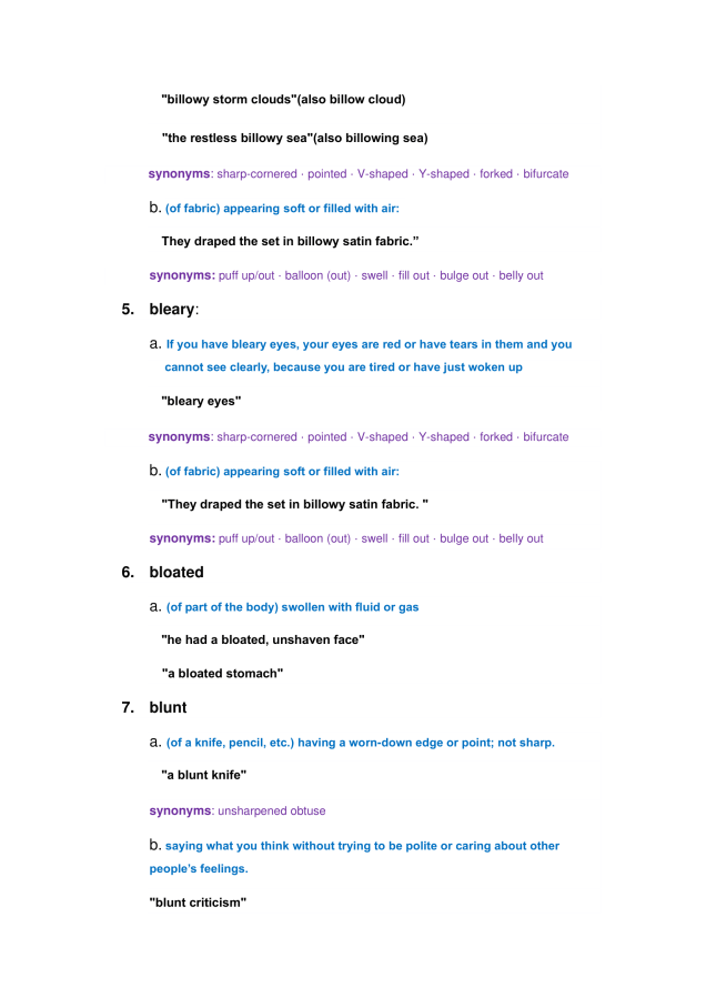 [Printable] Descriptive Words: Sight Sensory Words – Shi-lei-wang