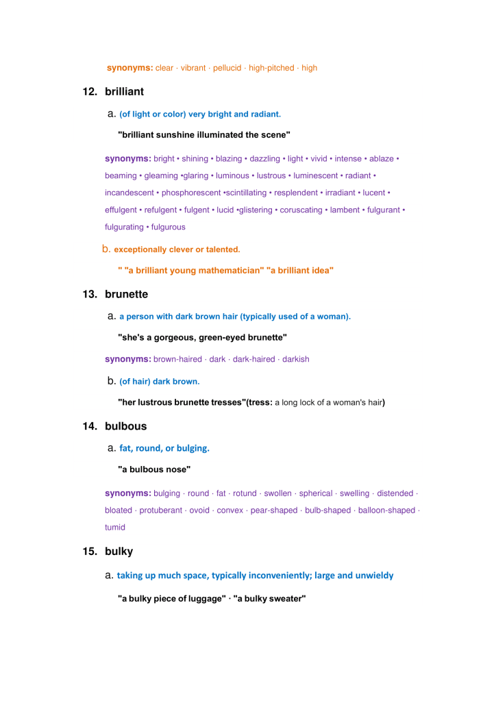 [Printable] Descriptive Words: Sight Sensory Words – Shi-Lei Wang