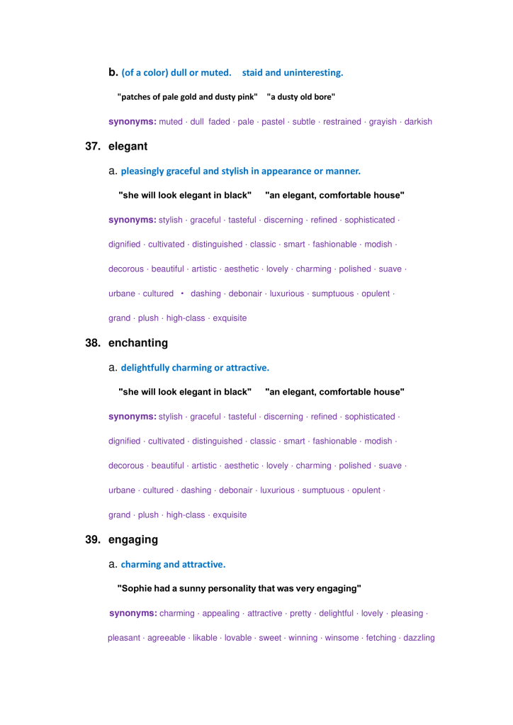 [Printable] Descriptive Words: Sight Sensory Words – Shi-Lei Wang