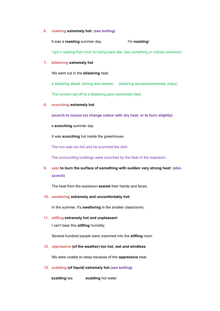 [Printable] Descriptive Words: Touch Sensory Words – Shi-Lei Wang