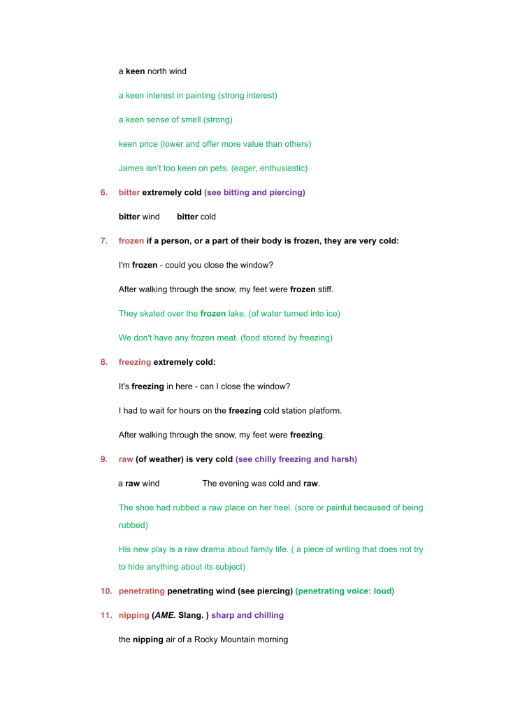 [Printable] Descriptive Words: Touch Sensory Words – Shi-Lei Wang