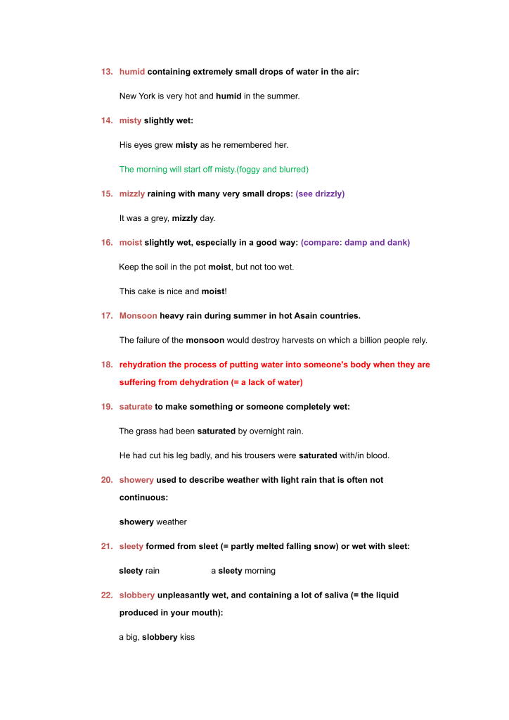 [Printable] Descriptive Words: Touch Sensory Words – Shi-Lei Wang