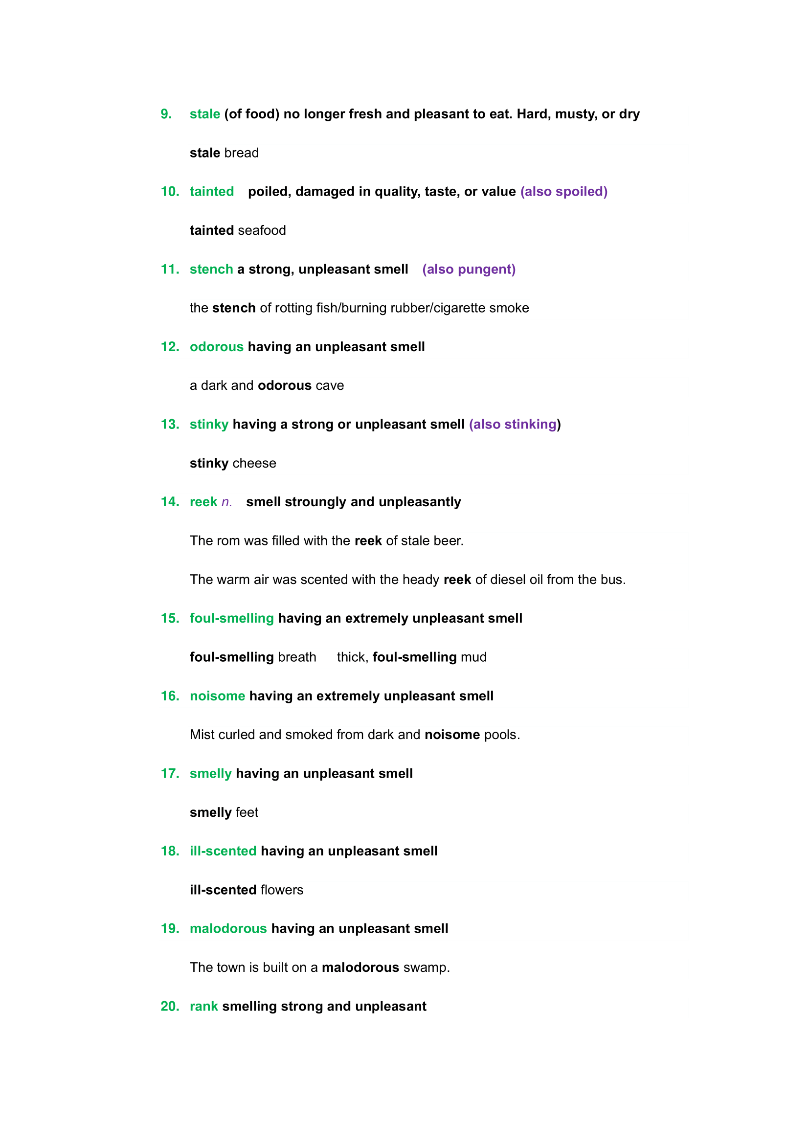 [Printable] Descriptive Words: Sensory Words about Tastes, Flavors, and ...