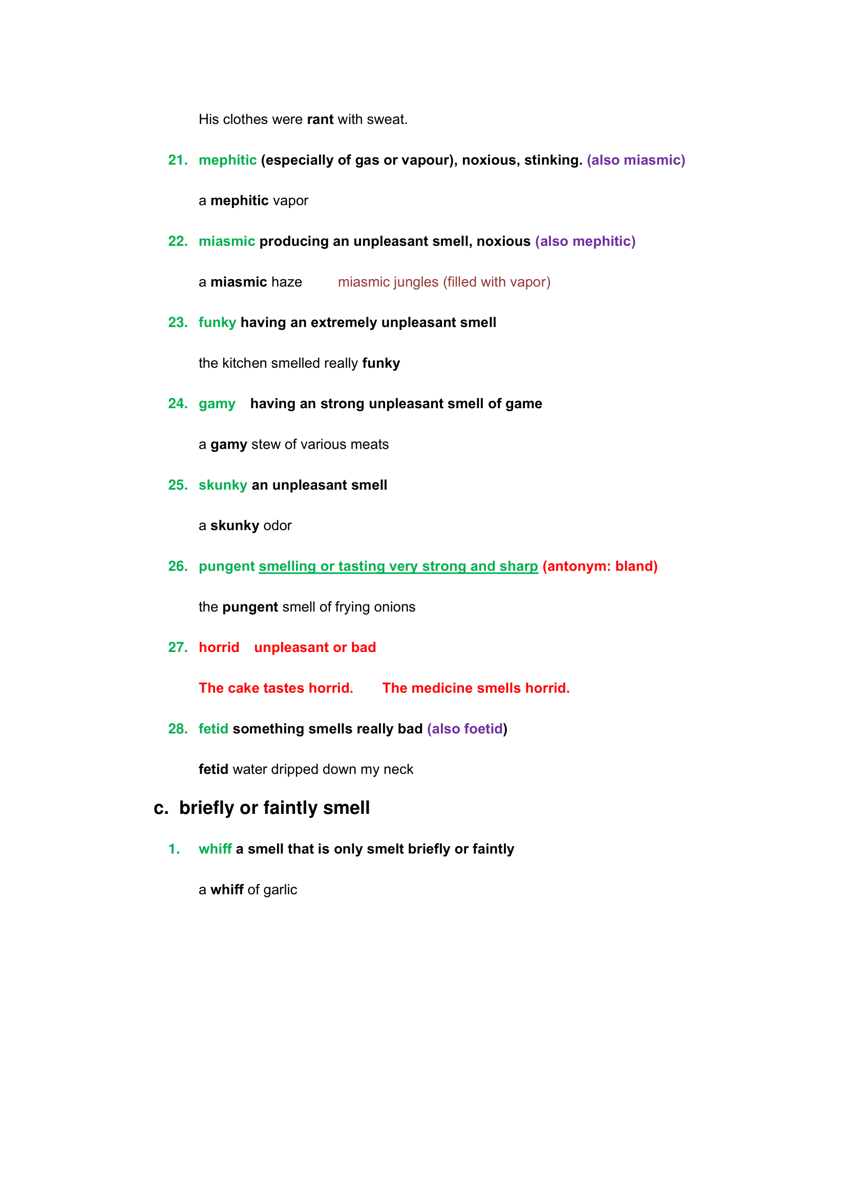 [Printable] Descriptive Words: Sensory Words about Tastes, Flavors, and ...