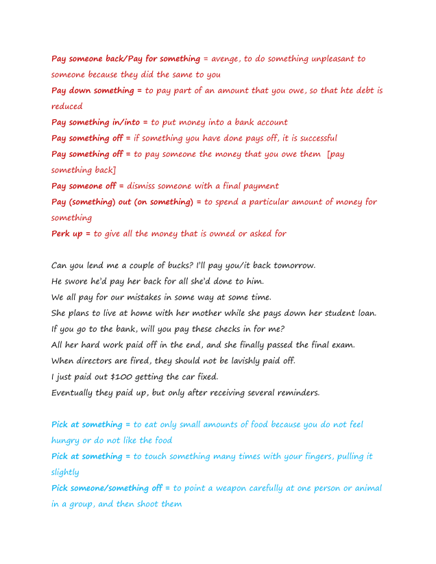 [Printable] Phrasal Verb List pdf – part 4 – Shi-Lei Wang – Language ...
