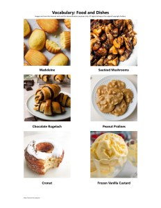 Vocabulary of Food and Dishes – Shi-Lei Wang